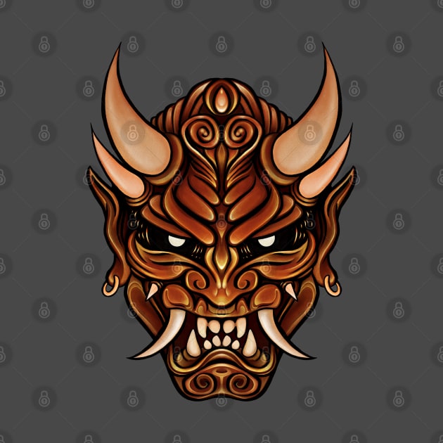 Rage of the Oni - Japanese Yokai Mask - Mask Design - T-Shirt | TeePublic