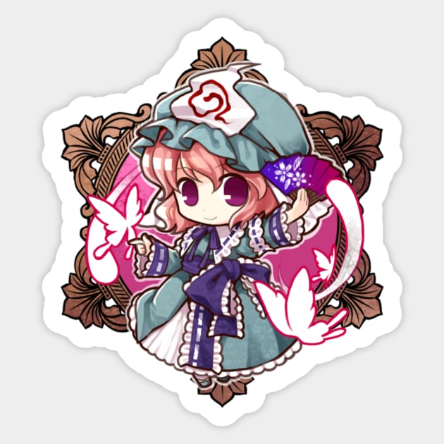 Yuyuko Saigyouji Chibi - Yuyuko - Sticker | TeePublic