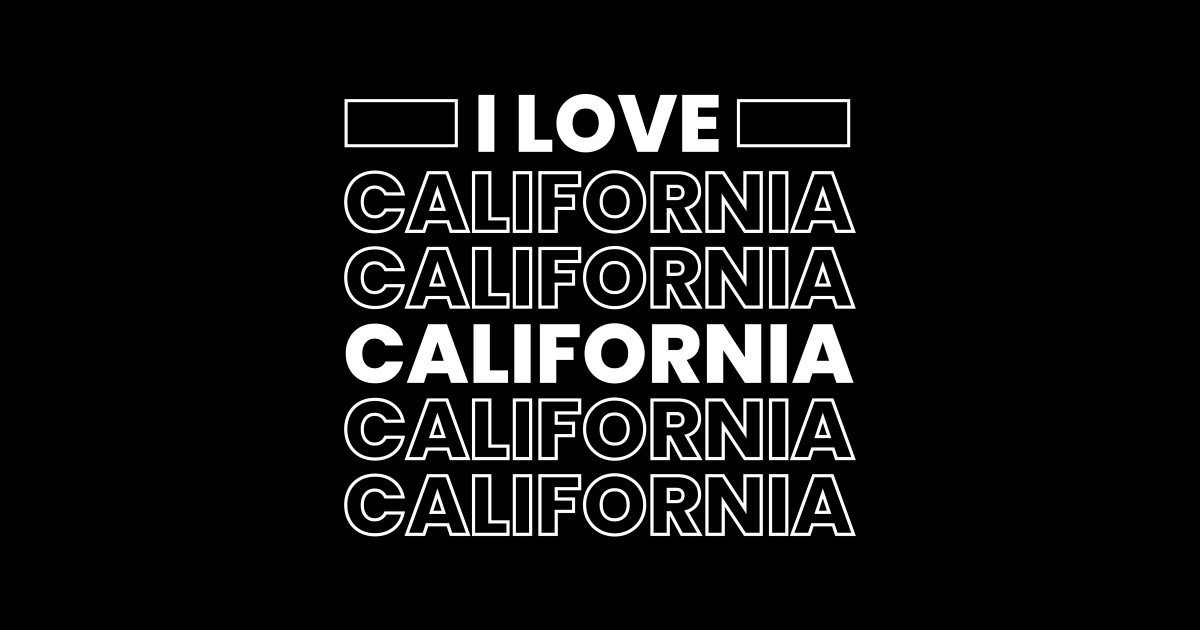 I love California typography - California - Sticker | TeePublic