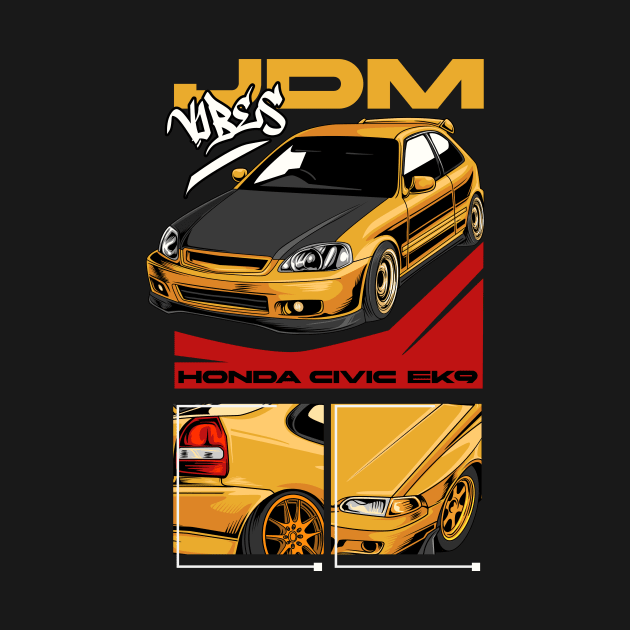Civic EK9 Fan Art - Honda Civic Ek9 - T-Shirt | TeePublic