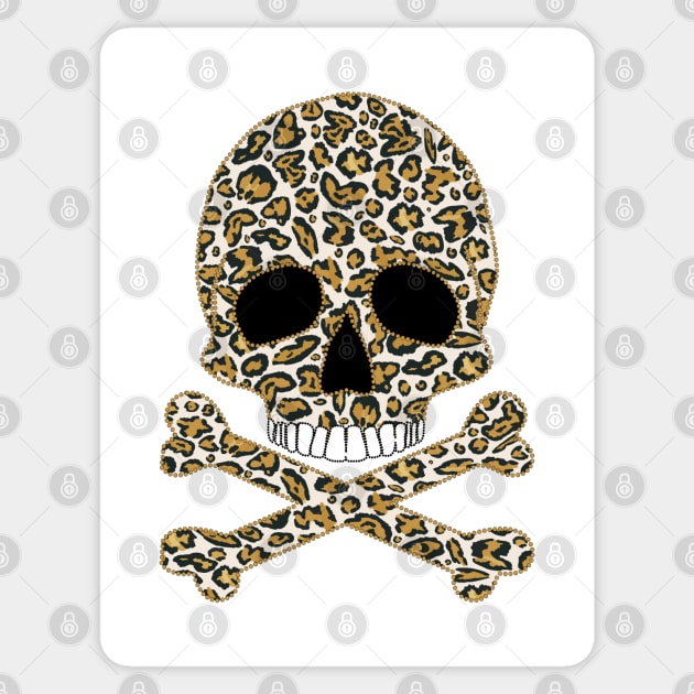 Leopard Print Skull - Leopard Print - Sticker | TeePublic