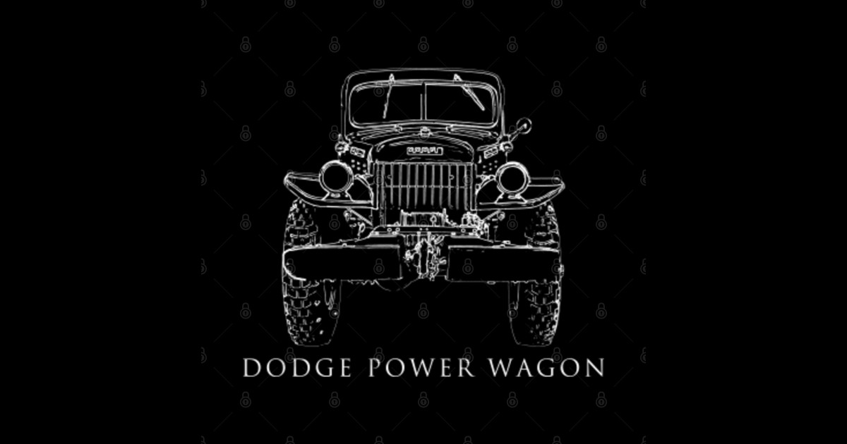 Dodge Power Wagon White Design Car - Dodge Power Wagon - Sticker ...