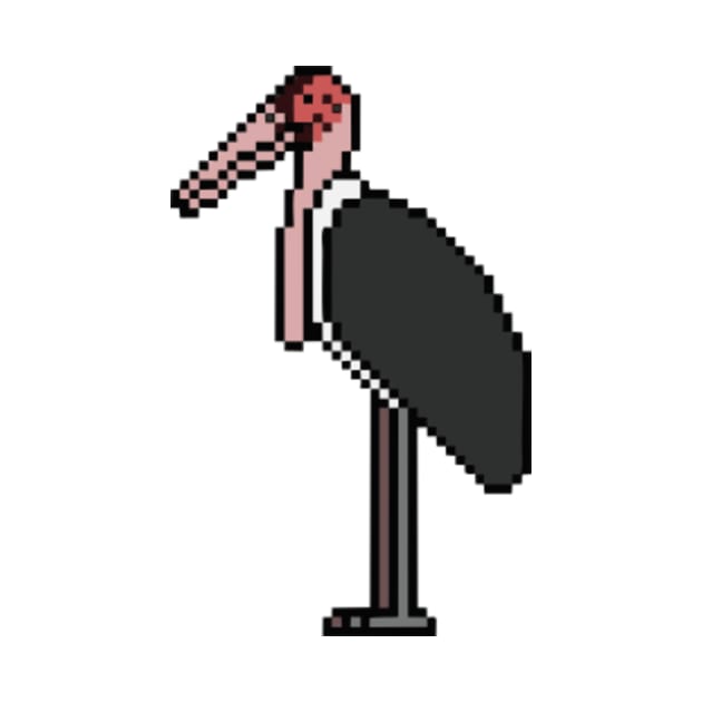 Marabou stork animal pixel - Animal Art - T-Shirt | TeePublic