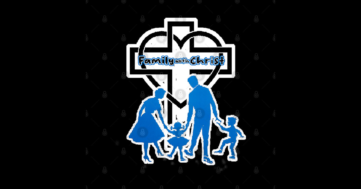 Family with Christ - Christian Family - Sticker | TeePublic