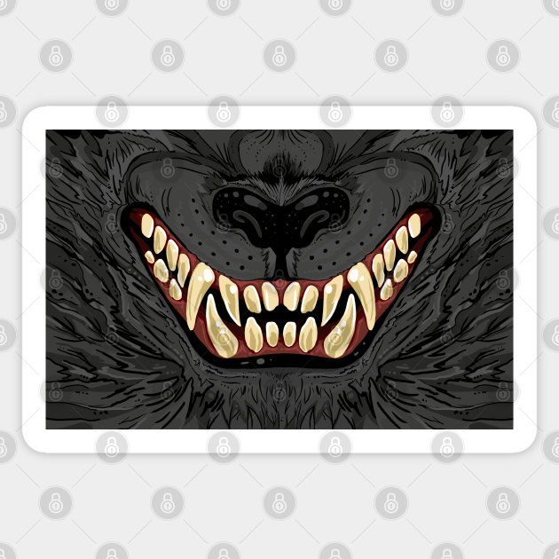 WereWolf Snarl Graphic - Fangs Mask - Sticker | TeePublic