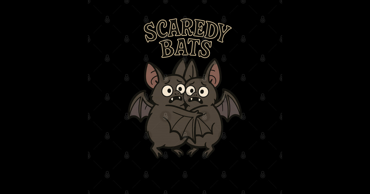 Scaredy Bats – Cute Cartoon - Bats - Sticker | TeePublic