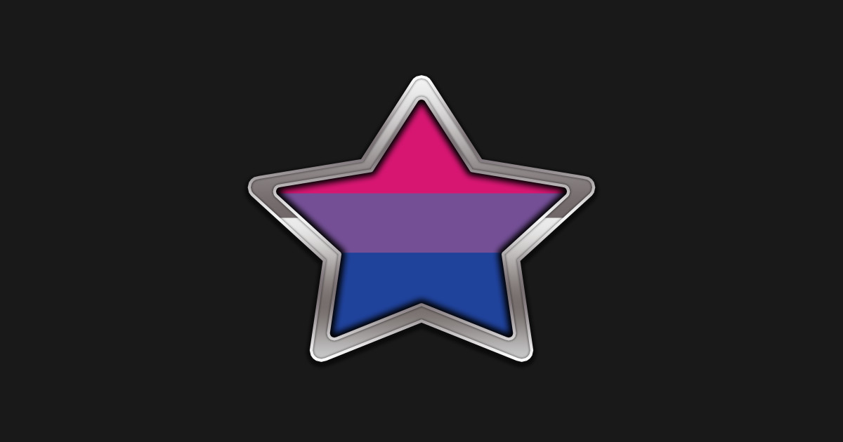 Large Bisexual Pride Flag Colored Star with Chrome Frame. - Bisexual ...
