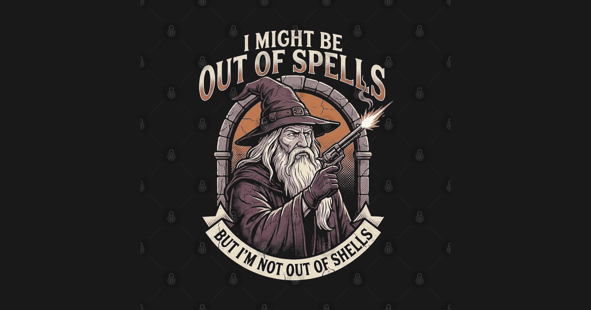 Wizard Out of Spells Not Out of Shells Revolver Tabletop Fantasy RPG ...