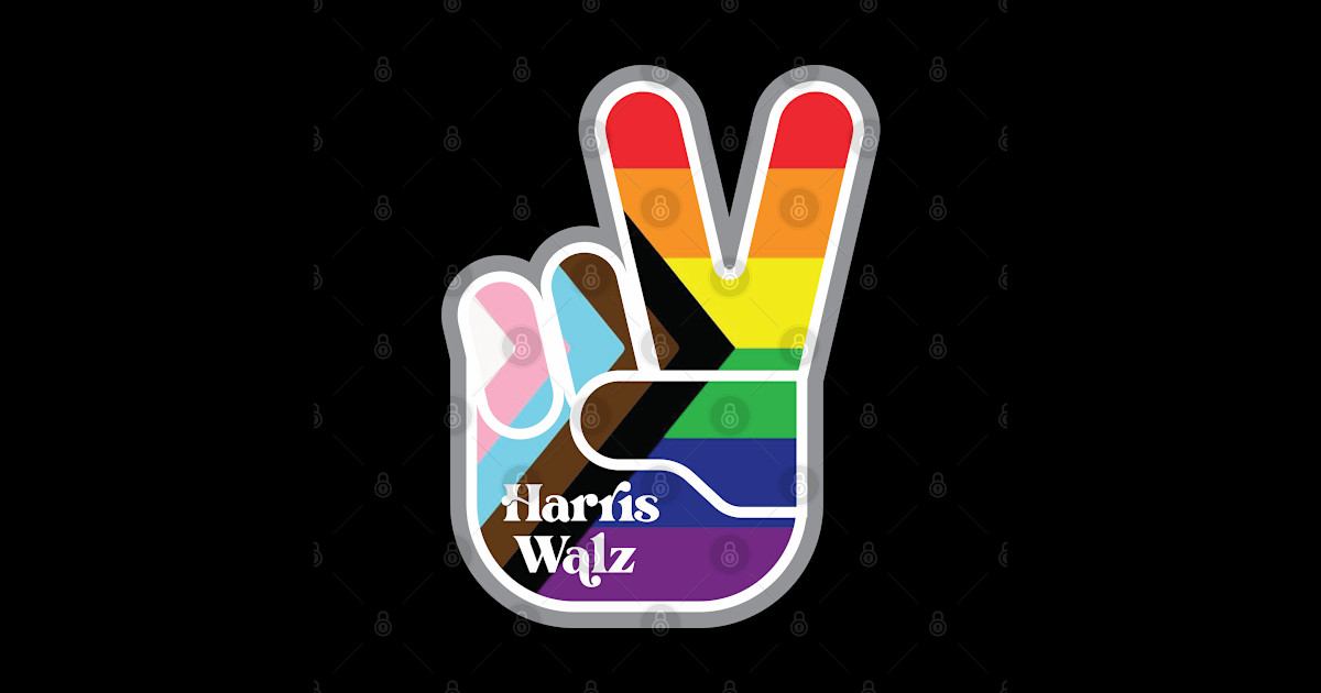Harris Walz 2024 | Peace Sign LGBTQIA+ - Harris Walz - Pin | TeePublic