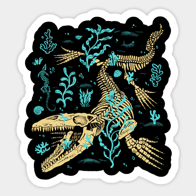 Mosasaurus Fossils - Mosasaurus - Sticker | TeePublic