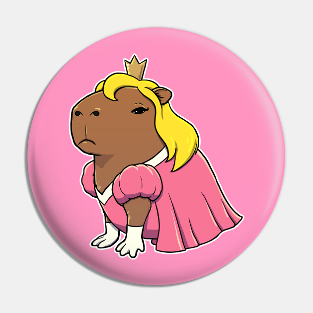 Capybara Princess Costume - Capybara - Pin | TeePublic