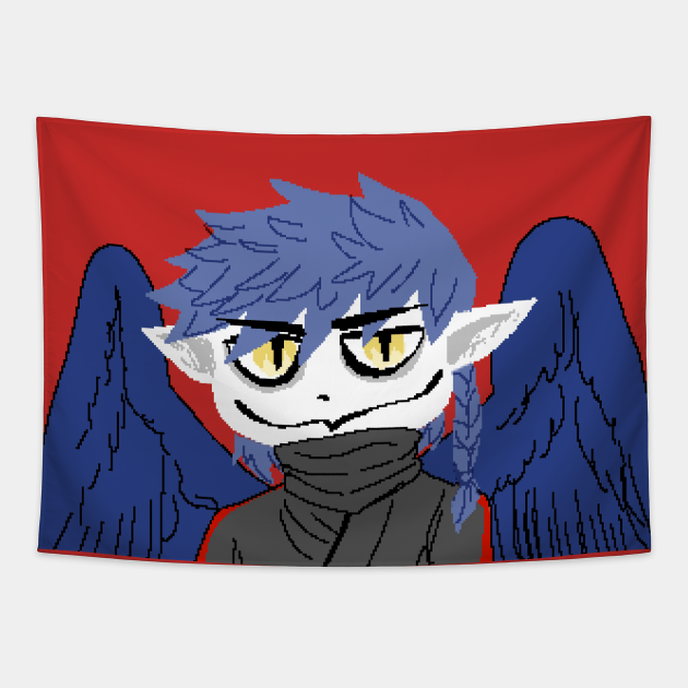 Harpy Monster Boy Birdman Pixel Art - Monster Boy - Tapestry | TeePublic