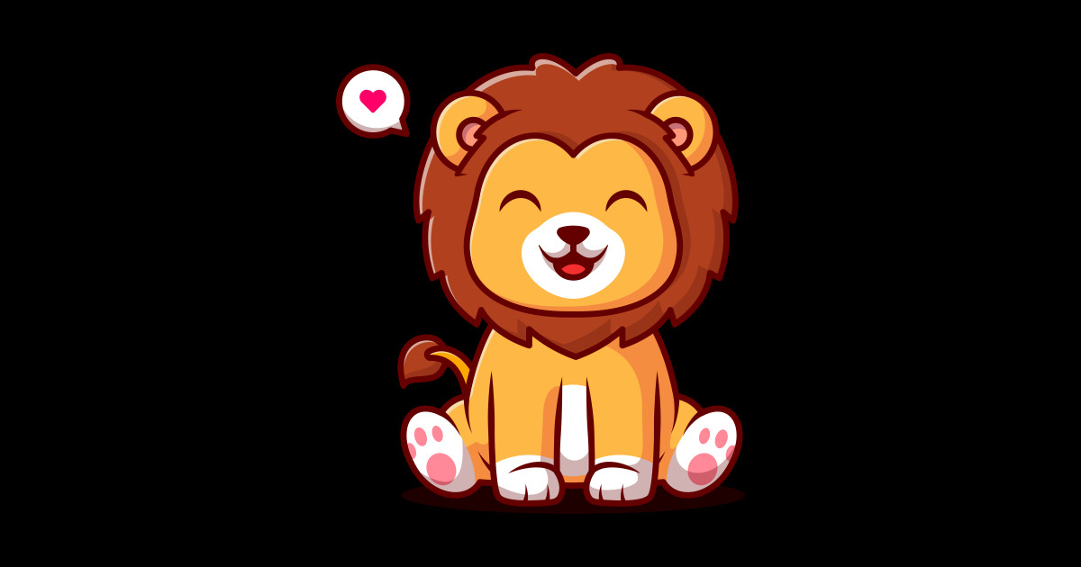 Cute Kawaii Lion - Lion - Sticker | TeePublic