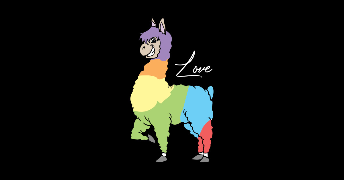 LGBTQ Llama Alpaca Rainbow Love Gay Pride - Lgbtq - Sticker | TeePublic