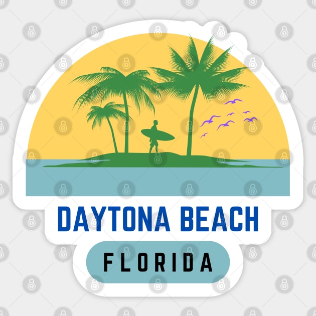 Daytona Beach Florida Sunset Vintage - Daytona Beach - Sticker | TeePublic