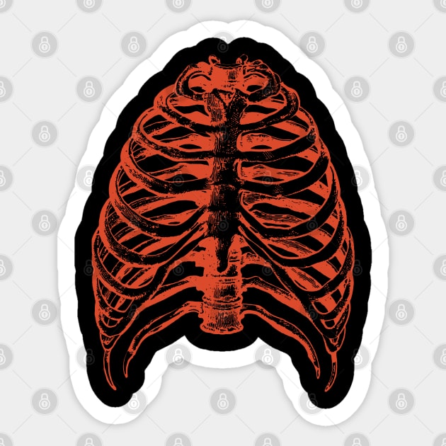 Red Rib Cage - Halloween - Sticker | TeePublic