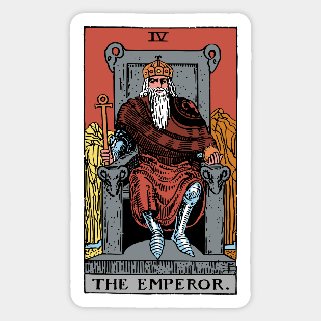 Emperor Tarot Card Rider Waite - Emperor Tarot Card - Sticker | TeePublic