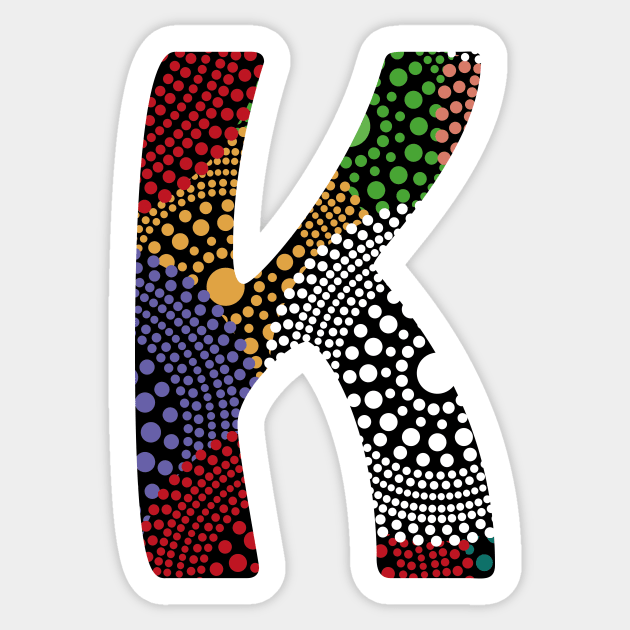 K Aboriginal Art - Alphabet Letters - Sticker | TeePublic
