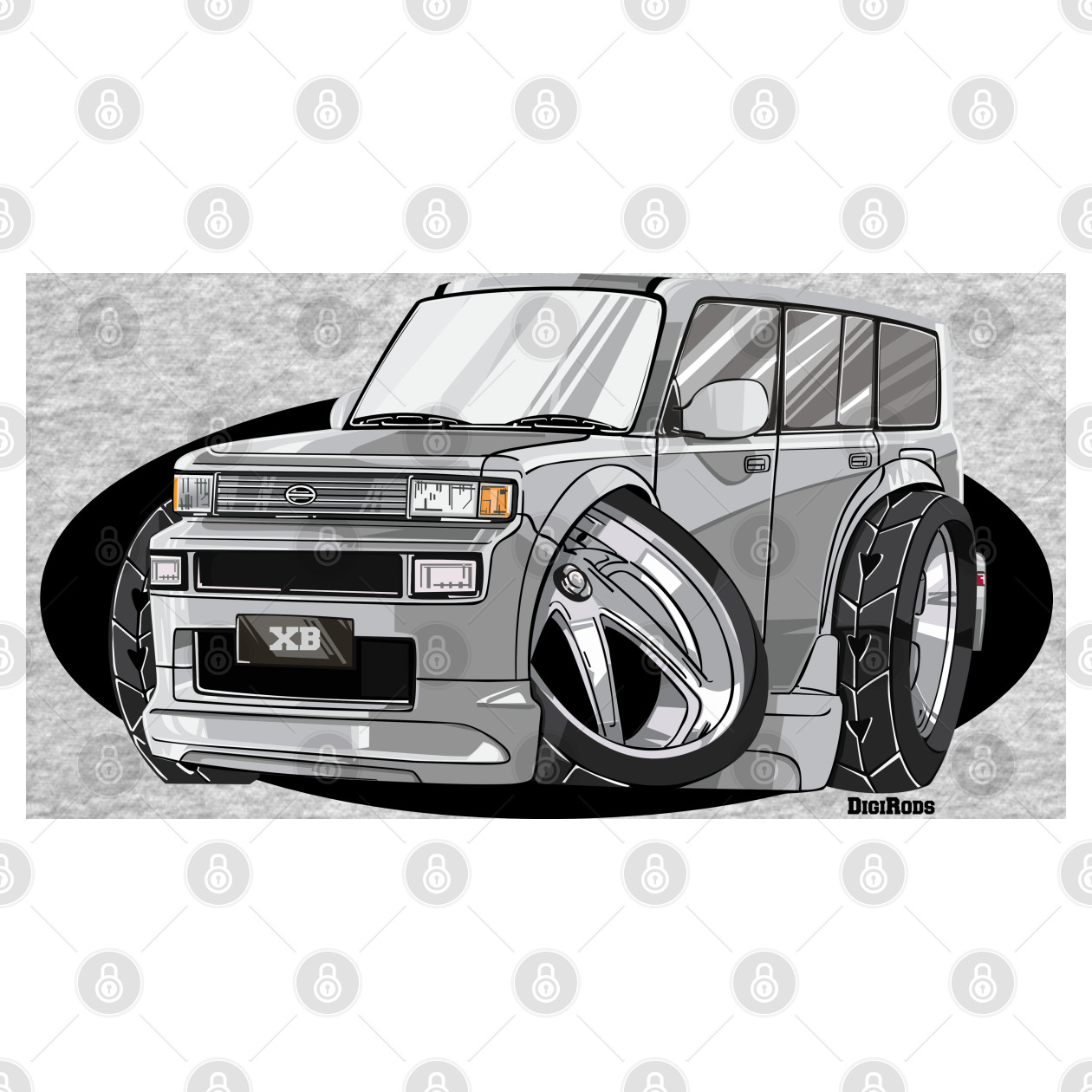 DigiRods Scion XB Silver SUV Wagon Model Cartoon Car Art - Scion Xb - T ...