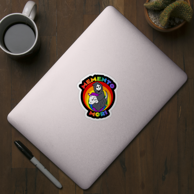 Adorable Reaper Memento Mori Rainbow - Memento Mori - Sticker | TeePublic