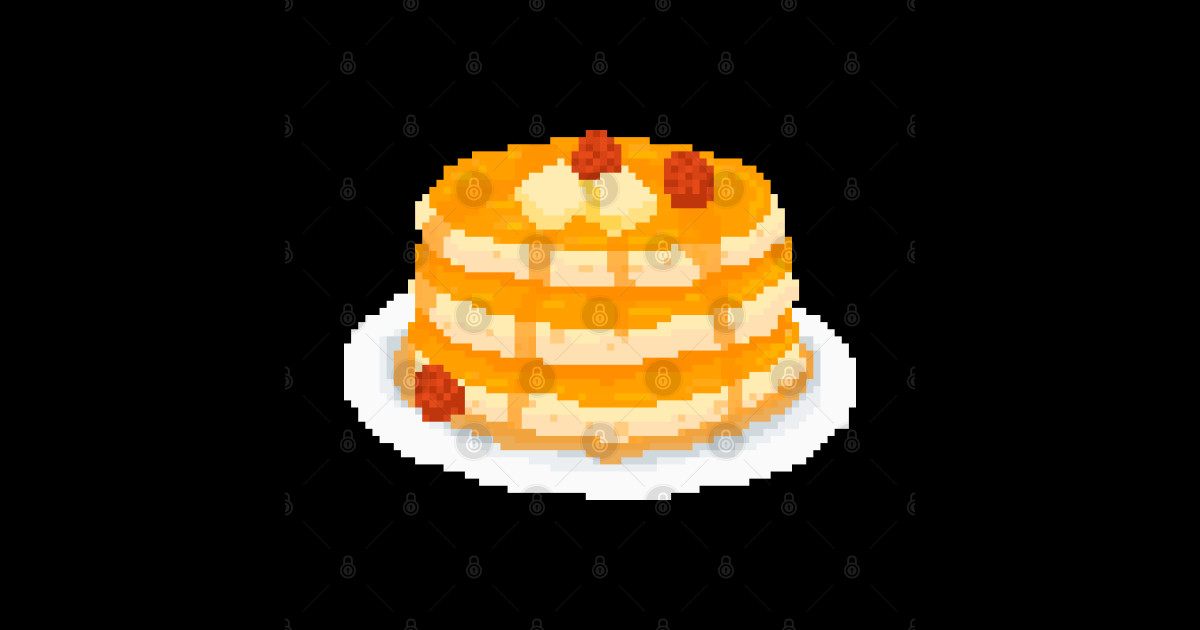 Fluffy Pancakes Pixel Art - Pancakes Butter And Syrup - Sticker | TeePublic