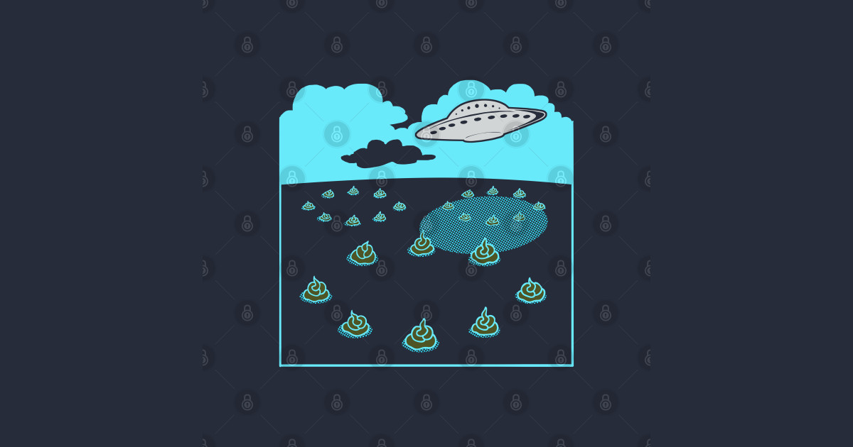 Funny Alien Ufo Flying Saucer Poop Crop Circles - Alien - T-Shirt ...