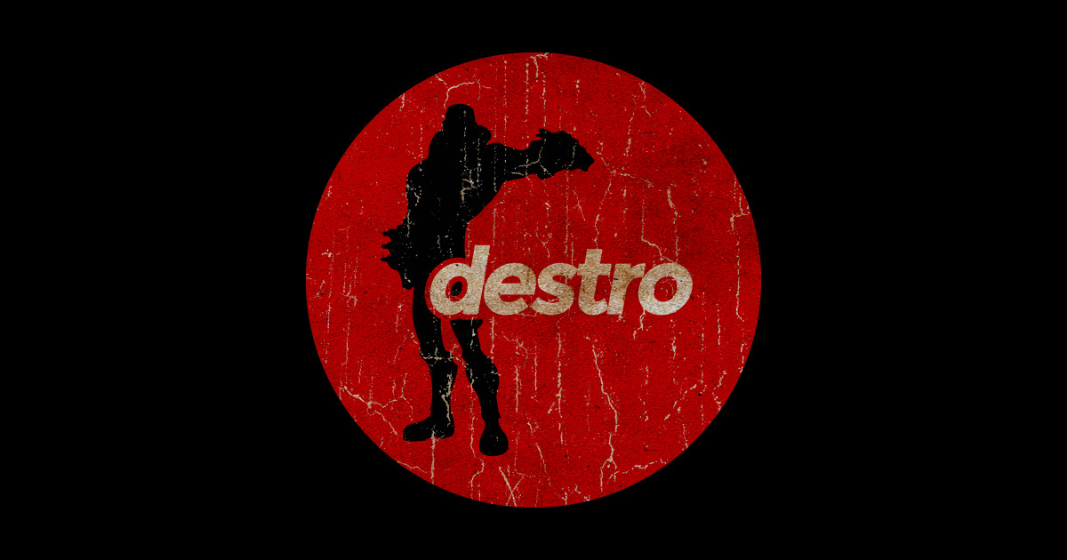 destro - simple red circle vintage - Destro - Sticker | TeePublic