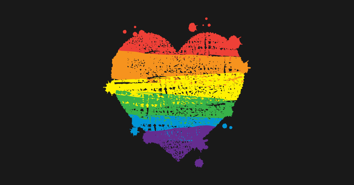 LGBTQIA pride heart rainbow design - Lgbt - T-Shirt | TeePublic