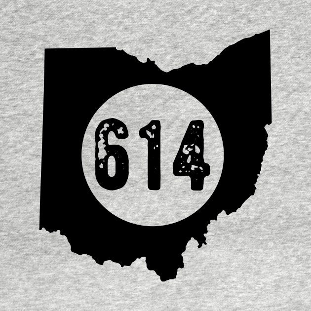 614 area code Ohio Columbus - Ohio Area Code 614 Columbus - T-Shirt ...