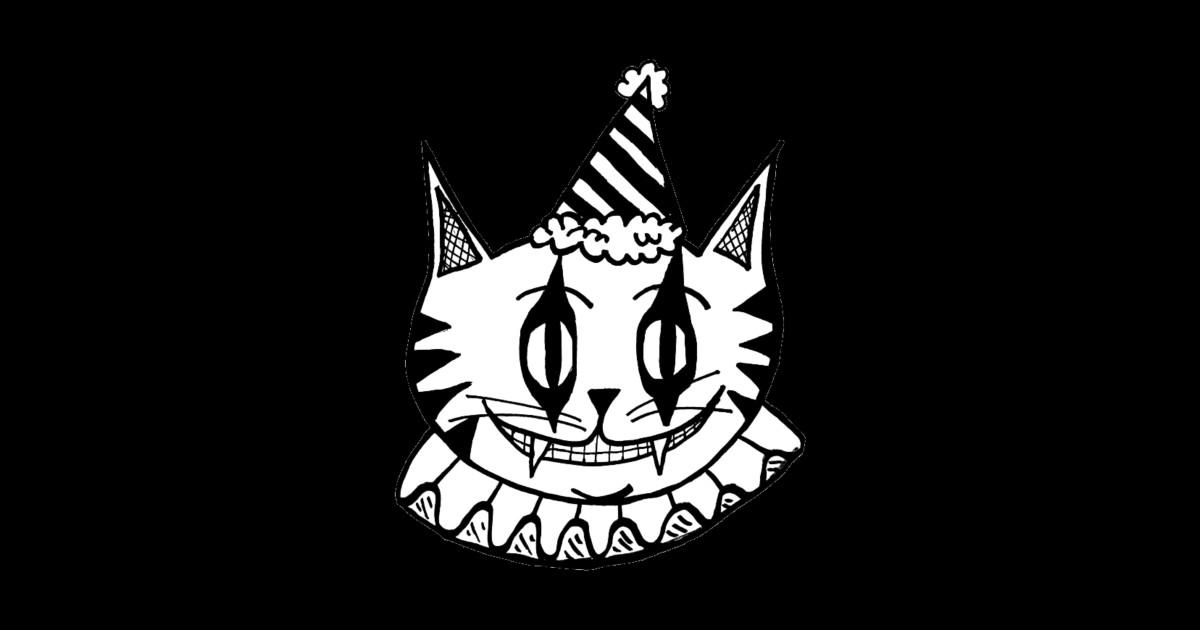 Cheesy Smile Circus Carnival Jester Clown Cat Greyscale - Clown Cat ...