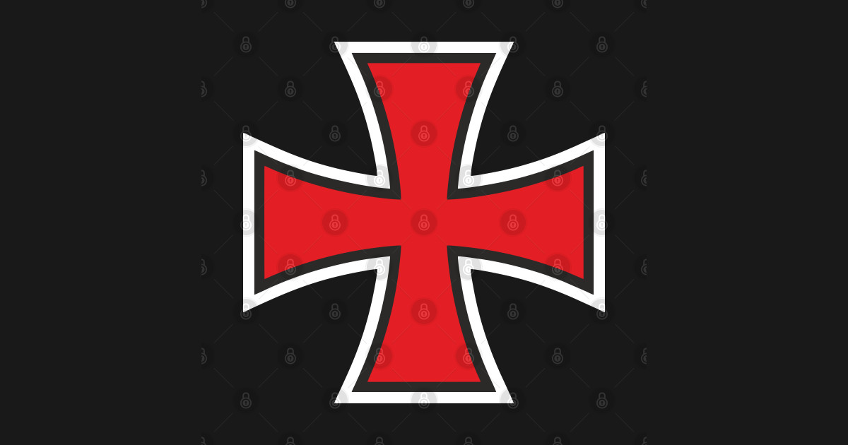 Red Iron Cross — Crusader Symbol Medieval Style - Iron Cross - T-Shirt ...
