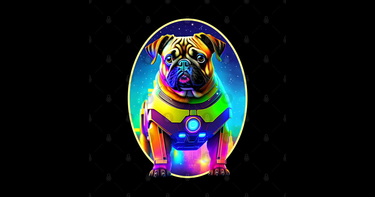 Robo-Pug - Robo Pug - Sticker | TeePublic