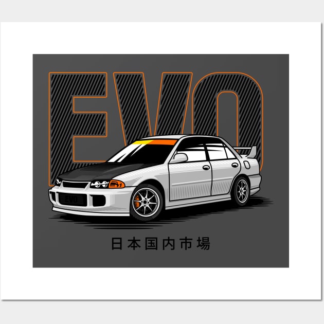 JDM car Mitsubishi Lancer evo - Jdm Car - Posters and Art Prints ...