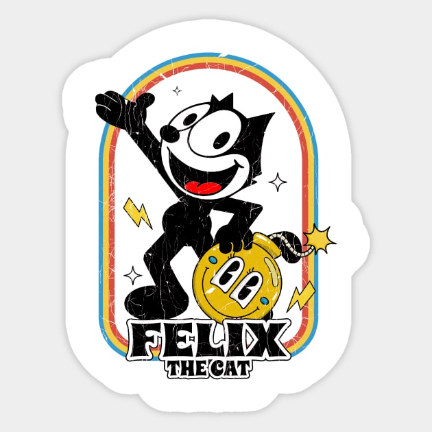 Felix the cat | hold the bomb - Felix The Cat - Sticker | TeePublic