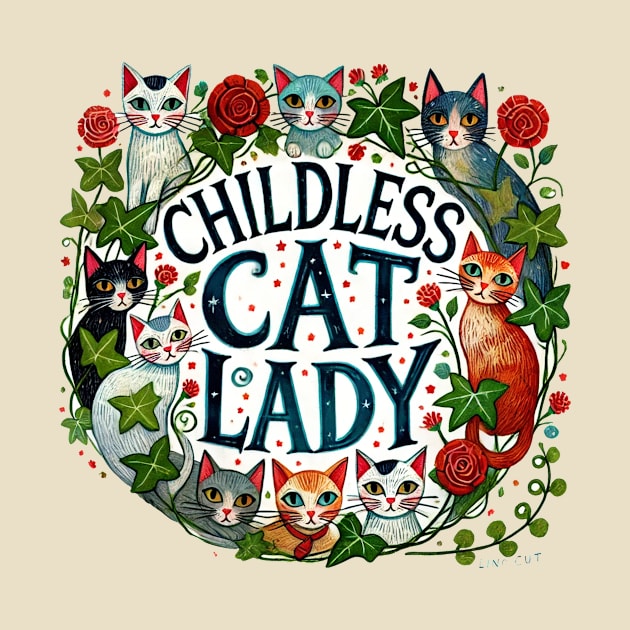 Childless Cat Lady - Childless Cat Lady - T-Shirt | TeePublic