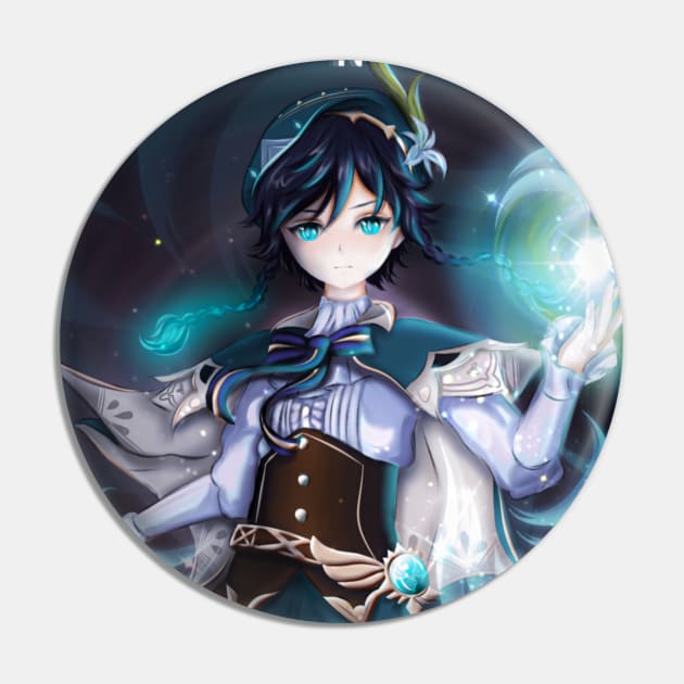 Venti- Genshin Impact - Valve - Pin | TeePublic