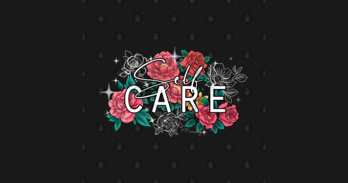 self care blue - Flowers Art - Long Sleeve T-Shirt | TeePublic