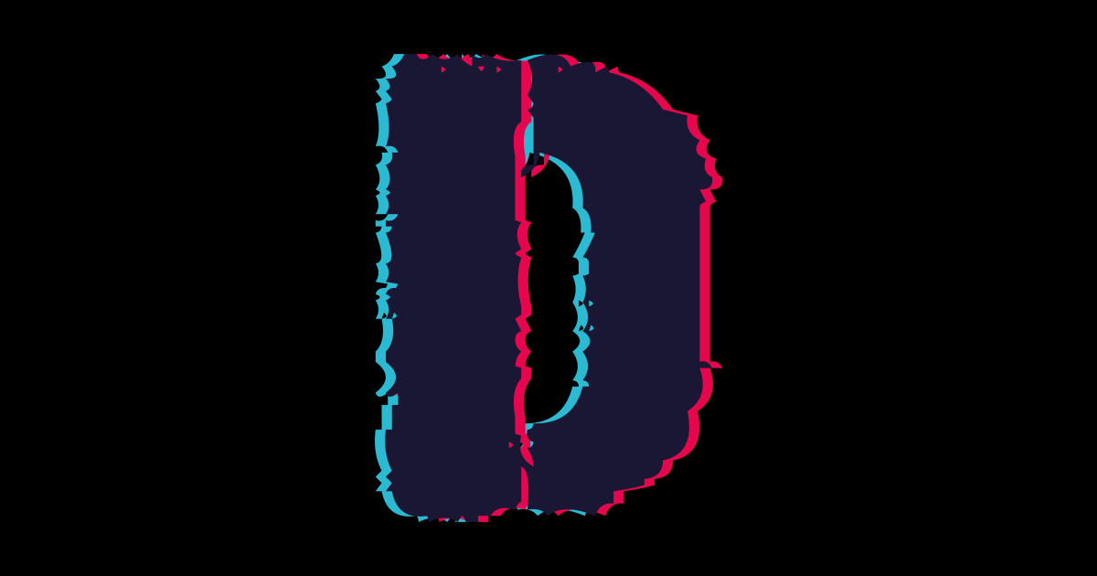 Glitch letter D, distorted letter D - Letter D Gift - Sticker | TeePublic
