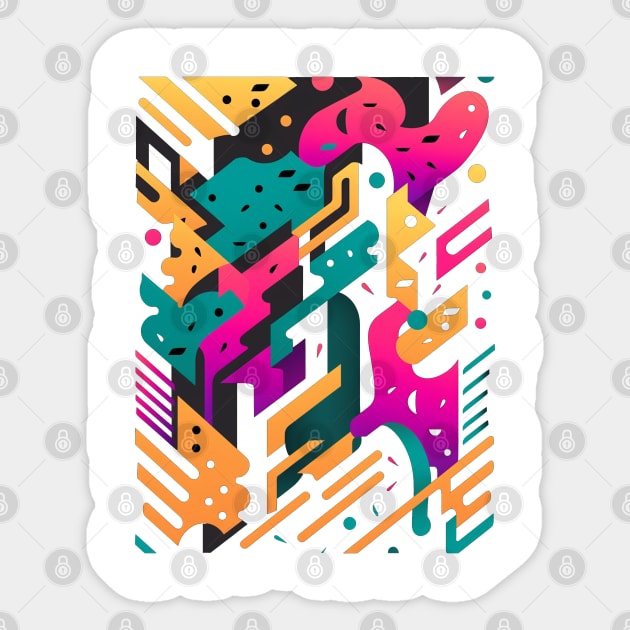 Vibrant Abstract Artwork - Colorful Abstract Vibrant Dynamic - Sticker ...