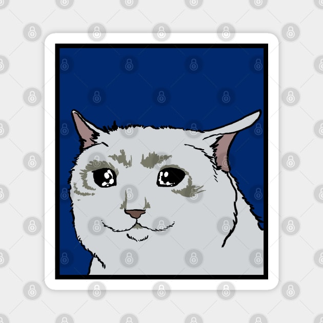 Unhappy Cat Meme - Crying Cat Meme - Magnet | TeePublic