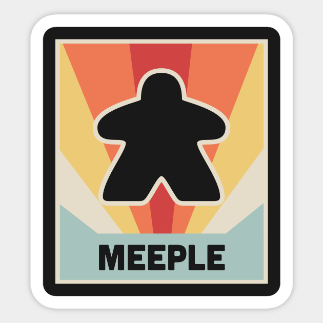 Vintage MEEPLE Boardgame Design - Boardgame - Sticker | TeePublic