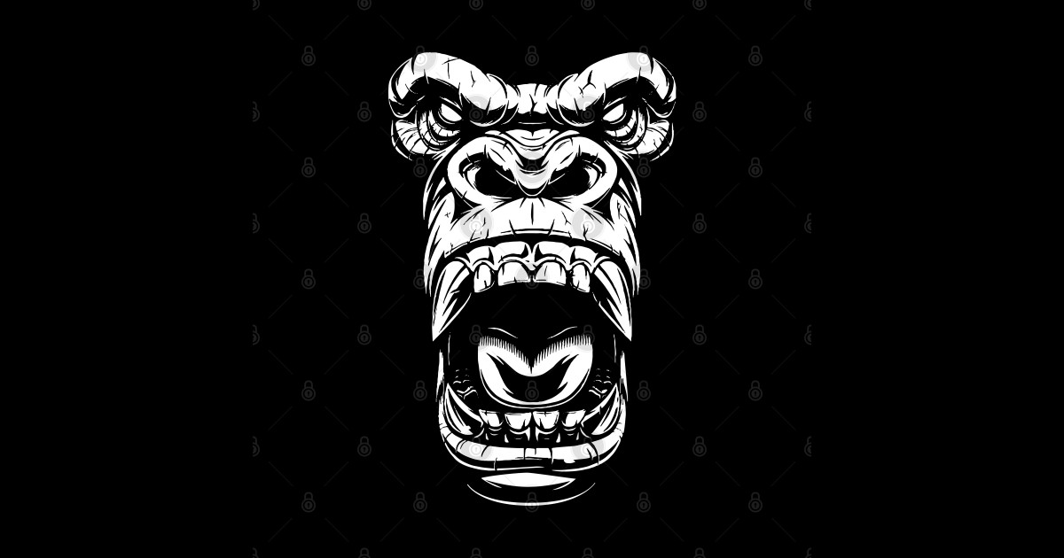 Screaming Gorilla Face - Gorilla Face - Sticker | TeePublic