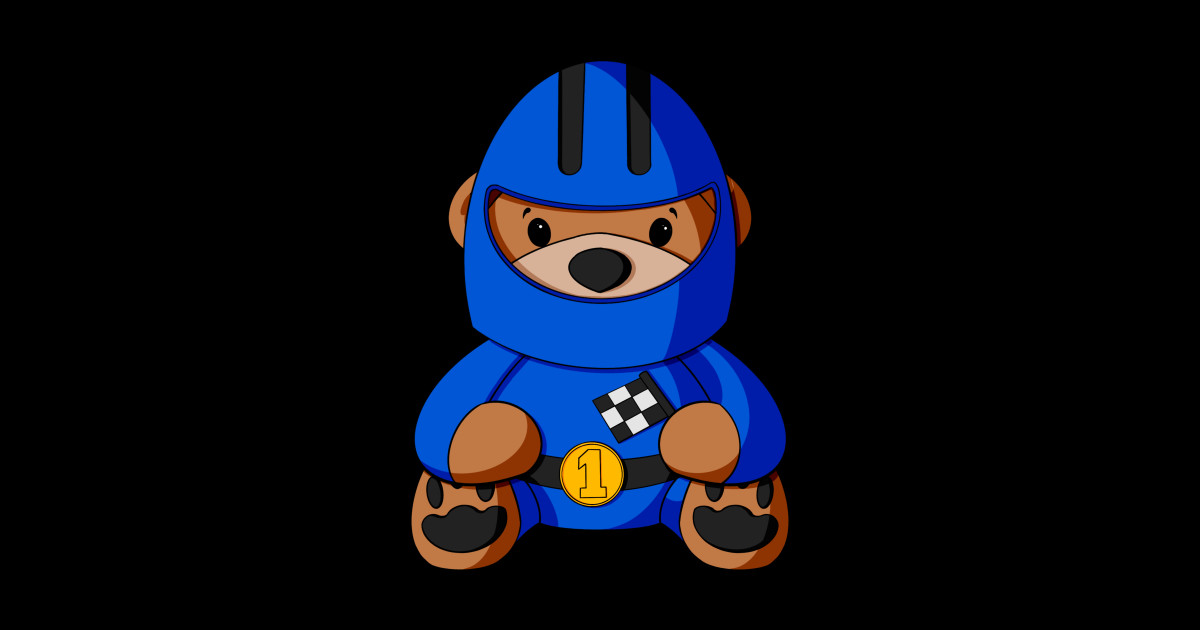 Race Car Teddy Bear - Car Racing - Sticker | TeePublic
