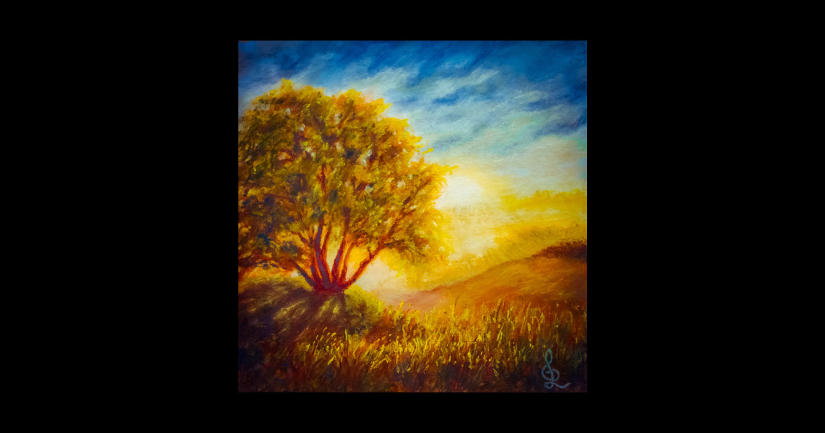 Long shadows of golden hour - pastel painting - Pastel Painting ...