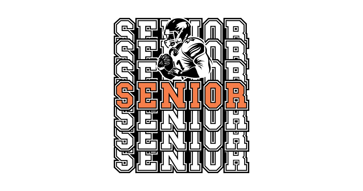Senior Football Player Grad Retro Sport Tipography 2024 Graduation 2025 ...