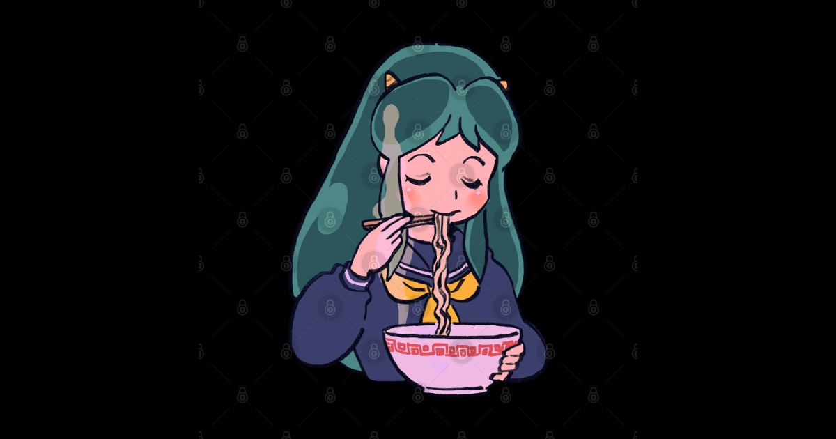 I draw invader lum eating ramen / urusei yatsura alien oni girl - Anime ...