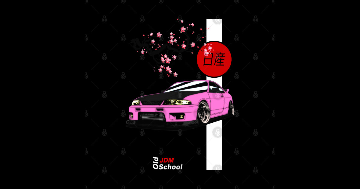 JDM R33 Pink Red Sun Edition - Nissan Skyline - Posters and Art Prints ...