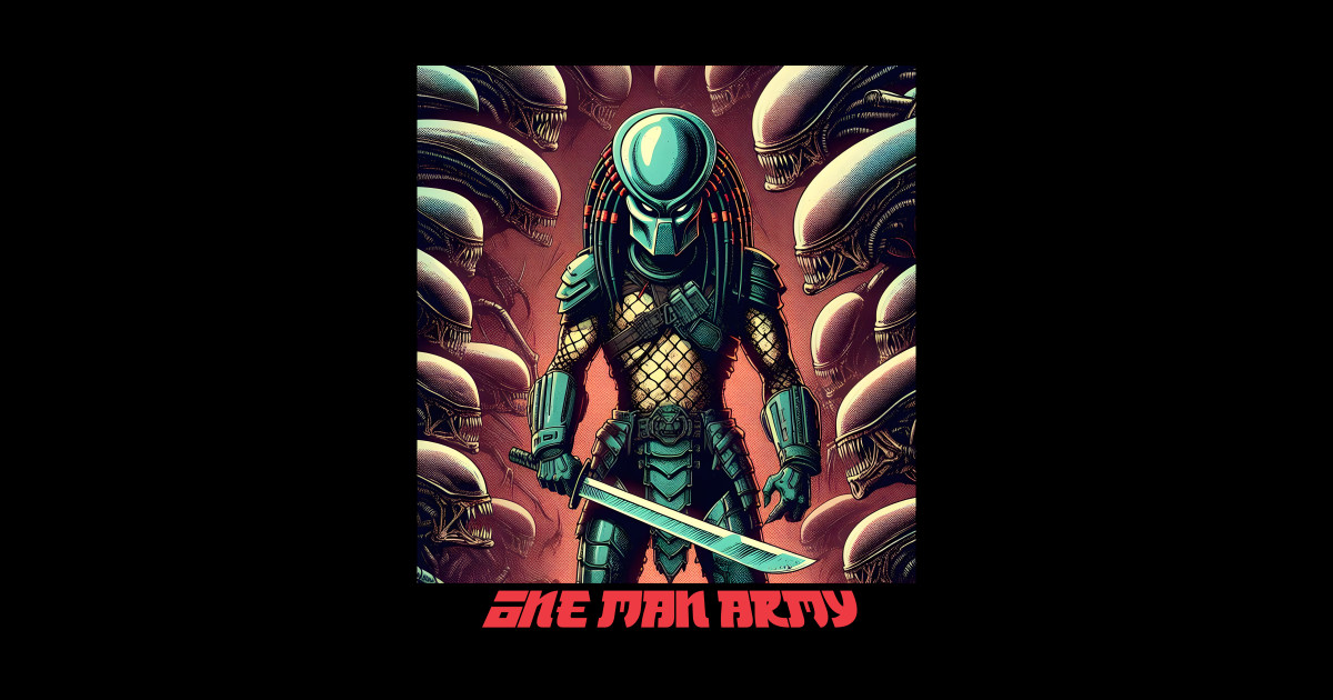 One man army Predator Artwork - Predator - Sticker | TeePublic