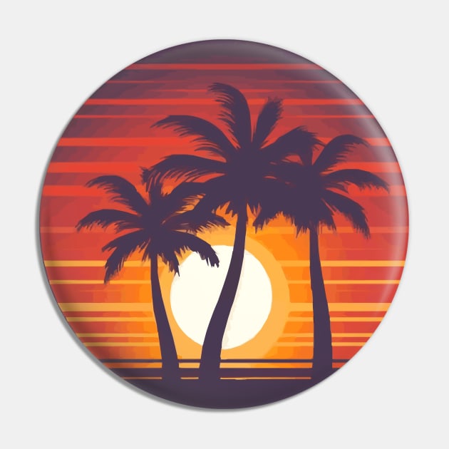 Palmetto Trees Silhouettes Beach Sunset Design - Beach Life - Pin ...