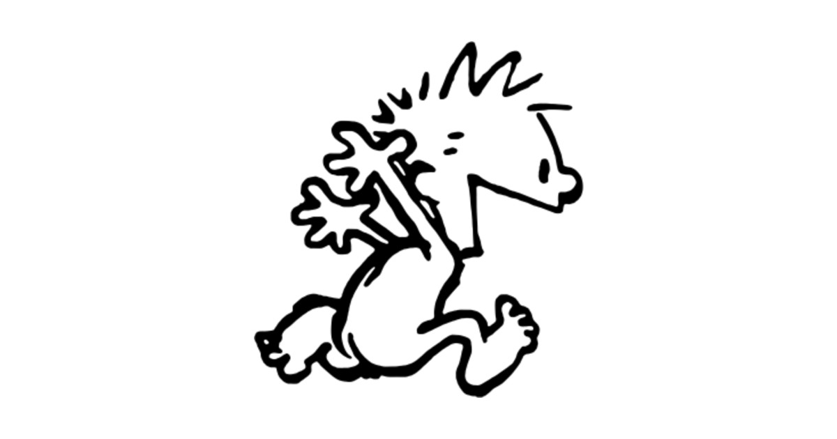 Calvin & Hobbes Comic Running Naked - Calvin - T-Shirt | TeePublic